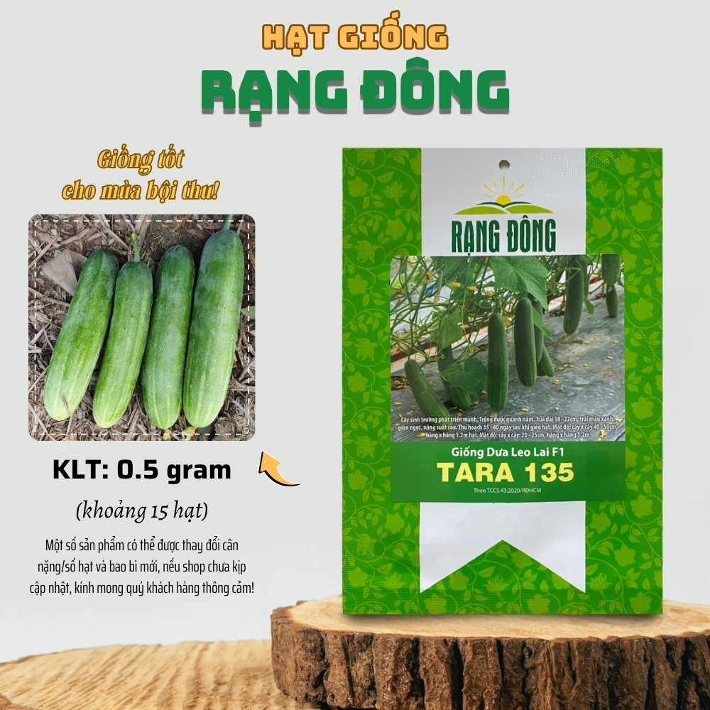 Hạt giống Dưa Leo Lai F1 Tara 135 (0,5g~15 hạt) trái sai, ngon,trồng ...