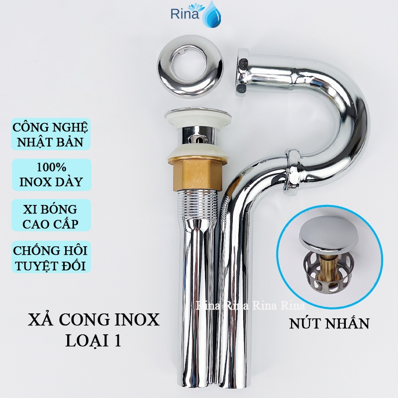 Xi phong xả lavabo cong lò xo ruột gà inox các loại | Shopee Việt Nam