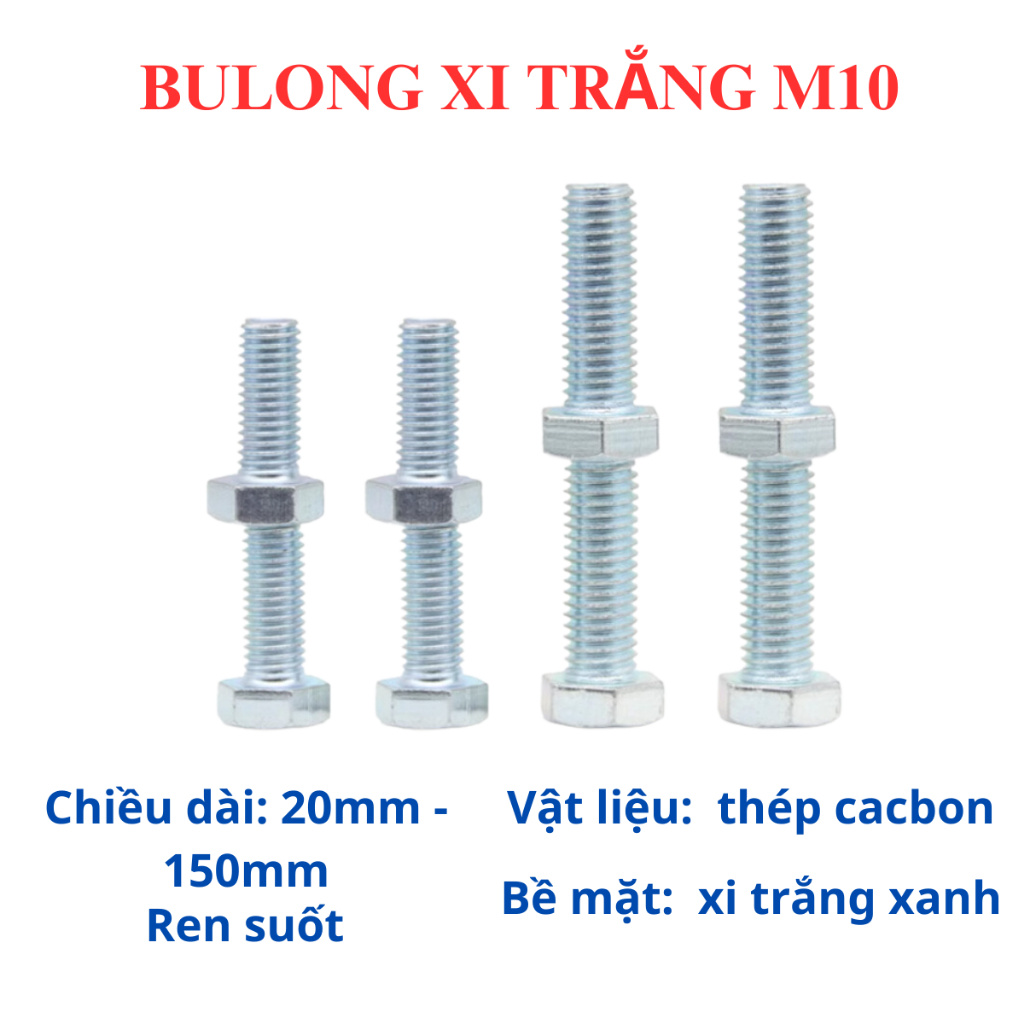 [Bulong + tán] Bulong sắt, bu long lục giác, bulong mạ kẽm, bulong xi ...