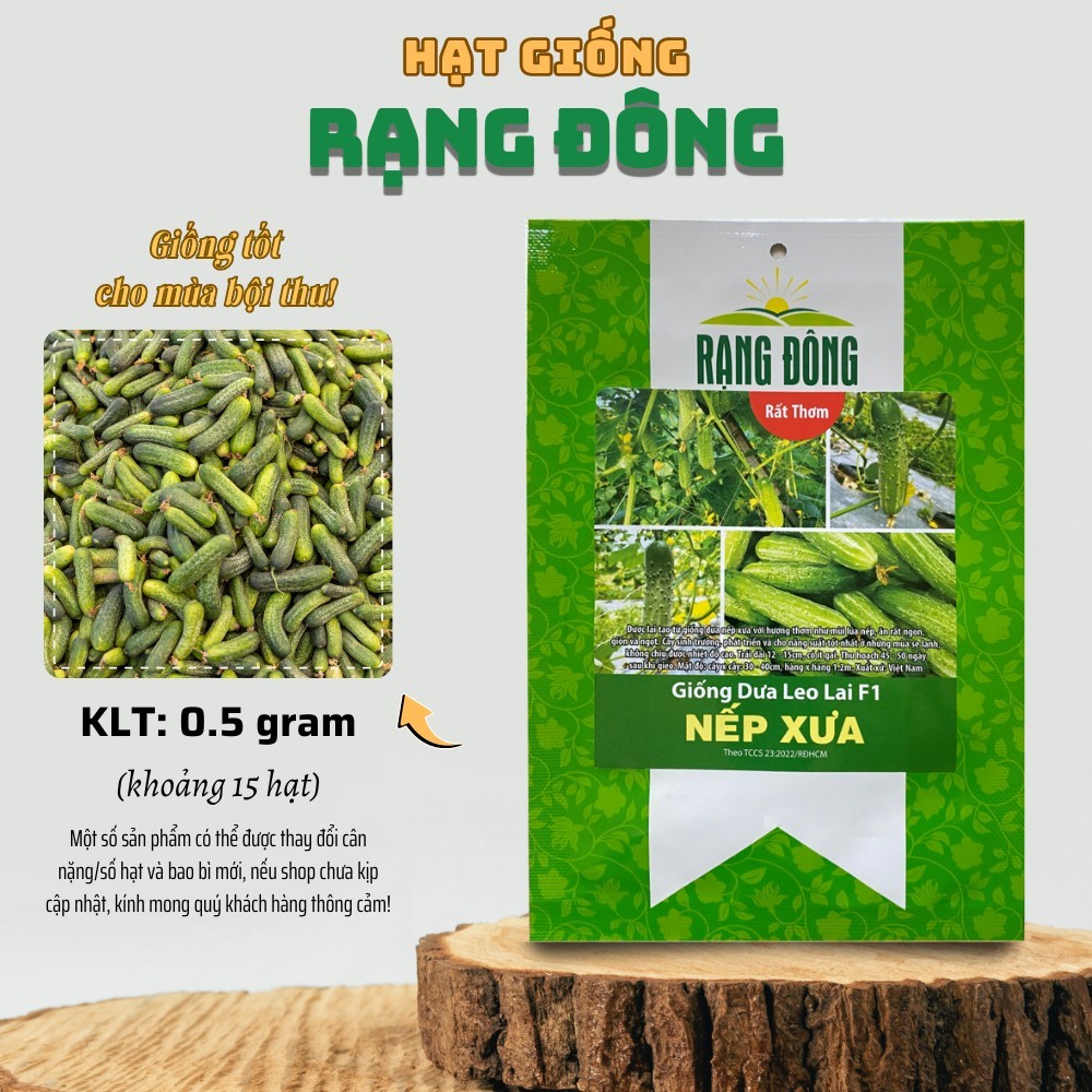 Hạt giống Dưa Leo Lai F1 Nếp Xưa (0,5g~15 hạt) trái thơm nếp, trồng quanh năm - Hạt giống Rạng ...