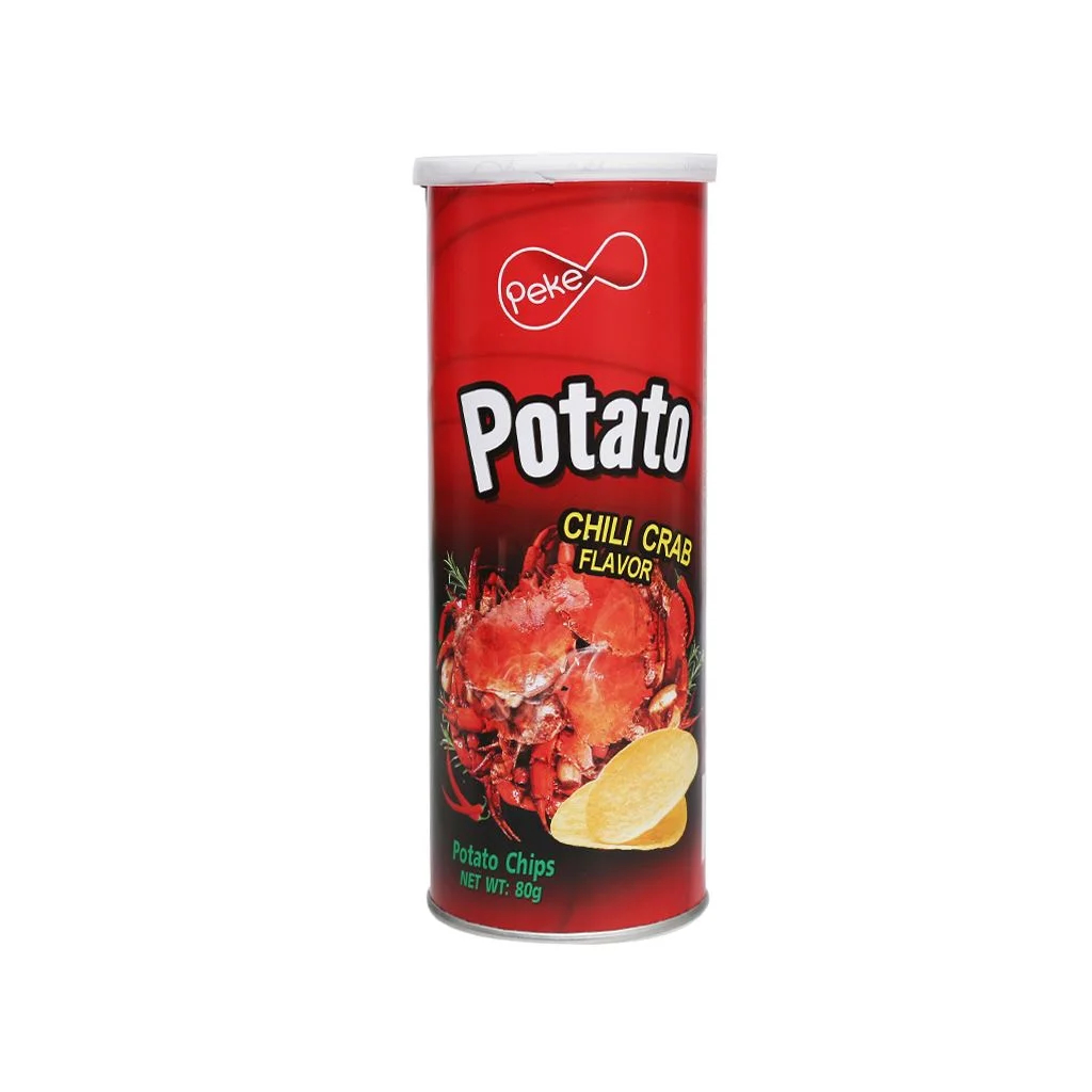 Snack khoai tây vị cua xào ớt Peke Potato Chips lon 80g | Shopee Việt Nam