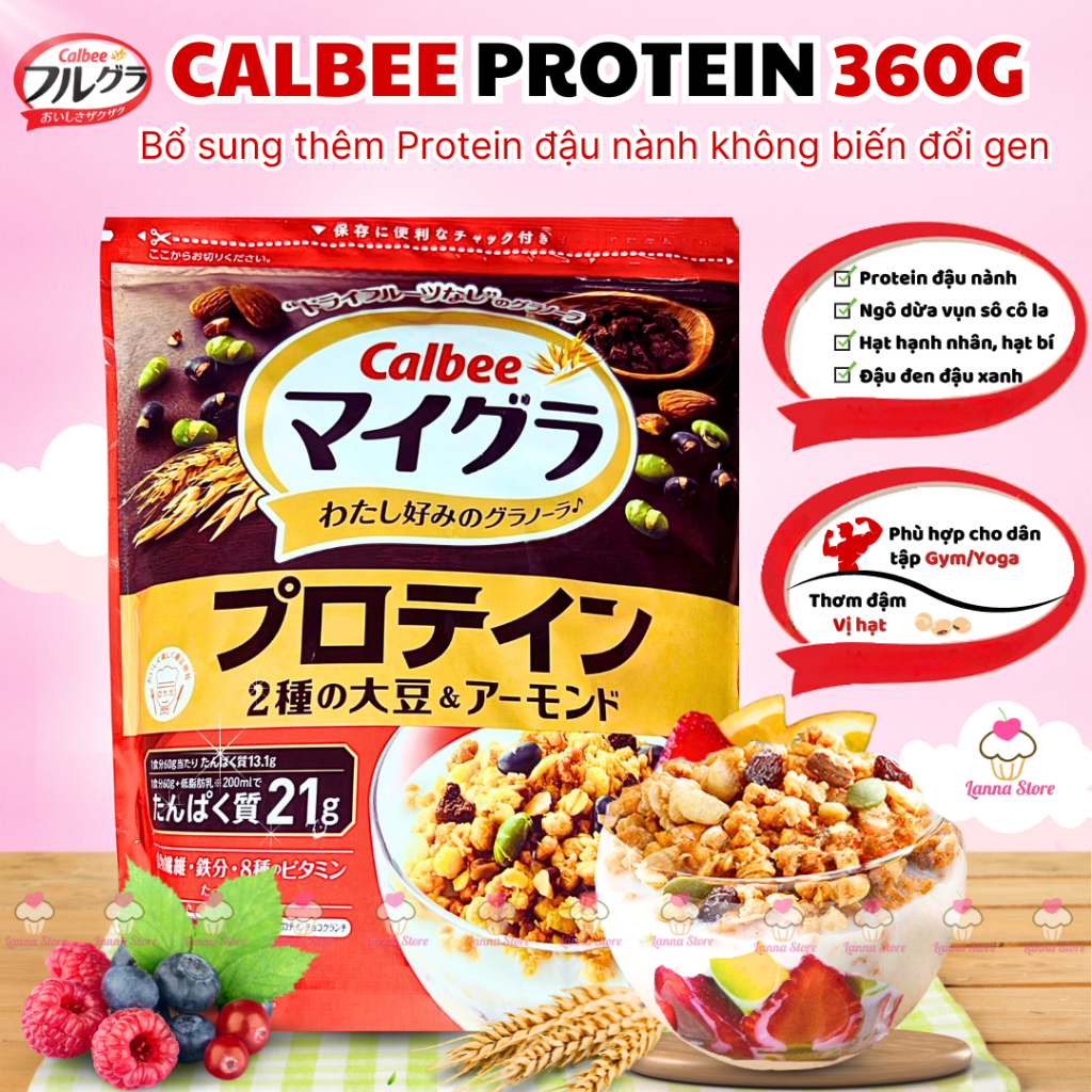 【MỚI T12/2024】Ngũ cốc Calbee ăn kiêng giảm cân Nhật Bản mix hoa quả trái cây sữa chua dùng ăn ...