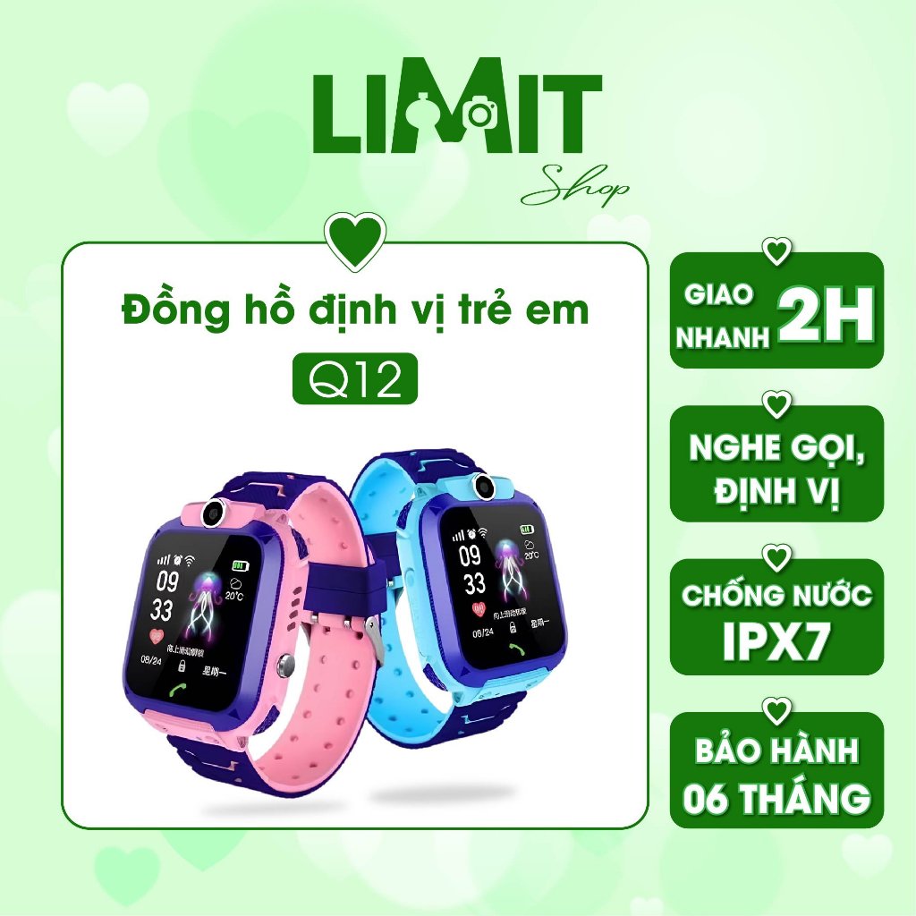 Đồng Hồ Thông Minh Định vị Trẻ Em Q12 lắp sim nghe gọi 2 chiều Chống nước - Hỗ Trợ Tiếng Việt ...