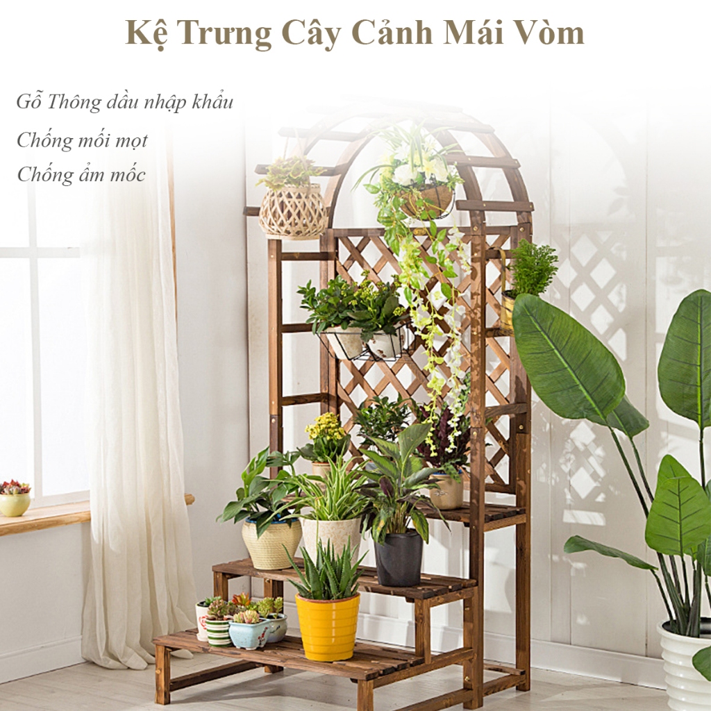 Kệ để chậu hoa cây cảnh mái vòm trang trí ban công sân thượng nhà hàng ...