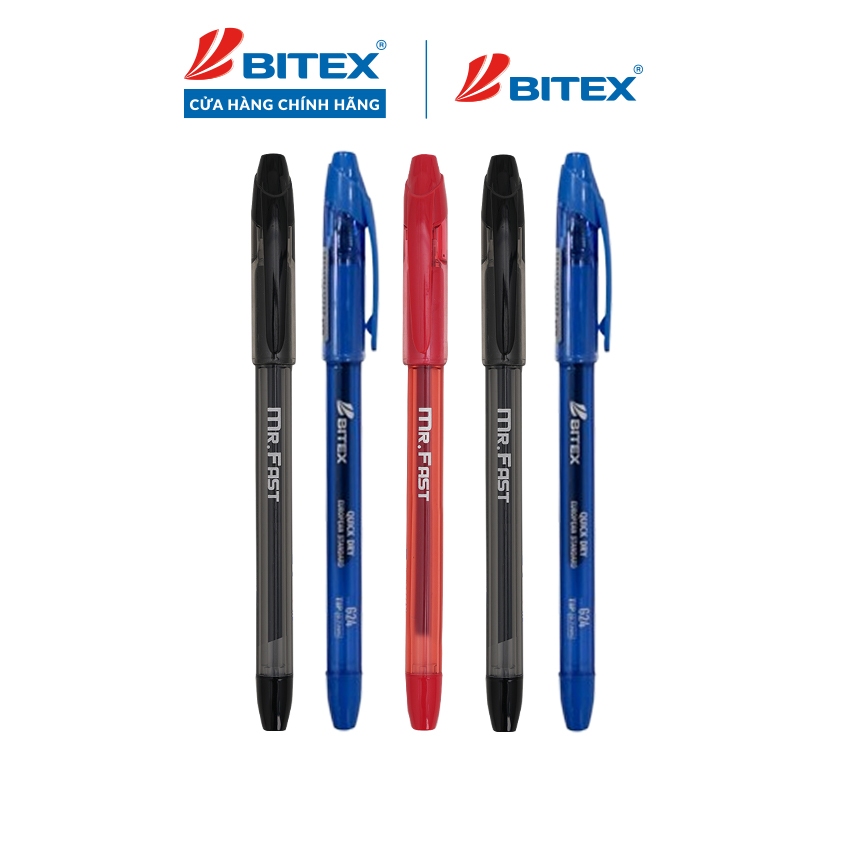 Combo 05 Bút Gel Bitex G24 mực xanh, đỏ, đen | Shopee Việt Nam