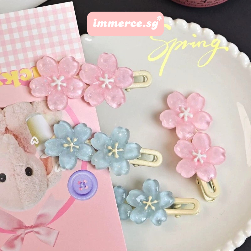 Kẹp Tóc Mỏ Vịt Hoa Anh Đào Sakura Trong Suốt Màu Thạch Ngọt Ngào Nữ ...