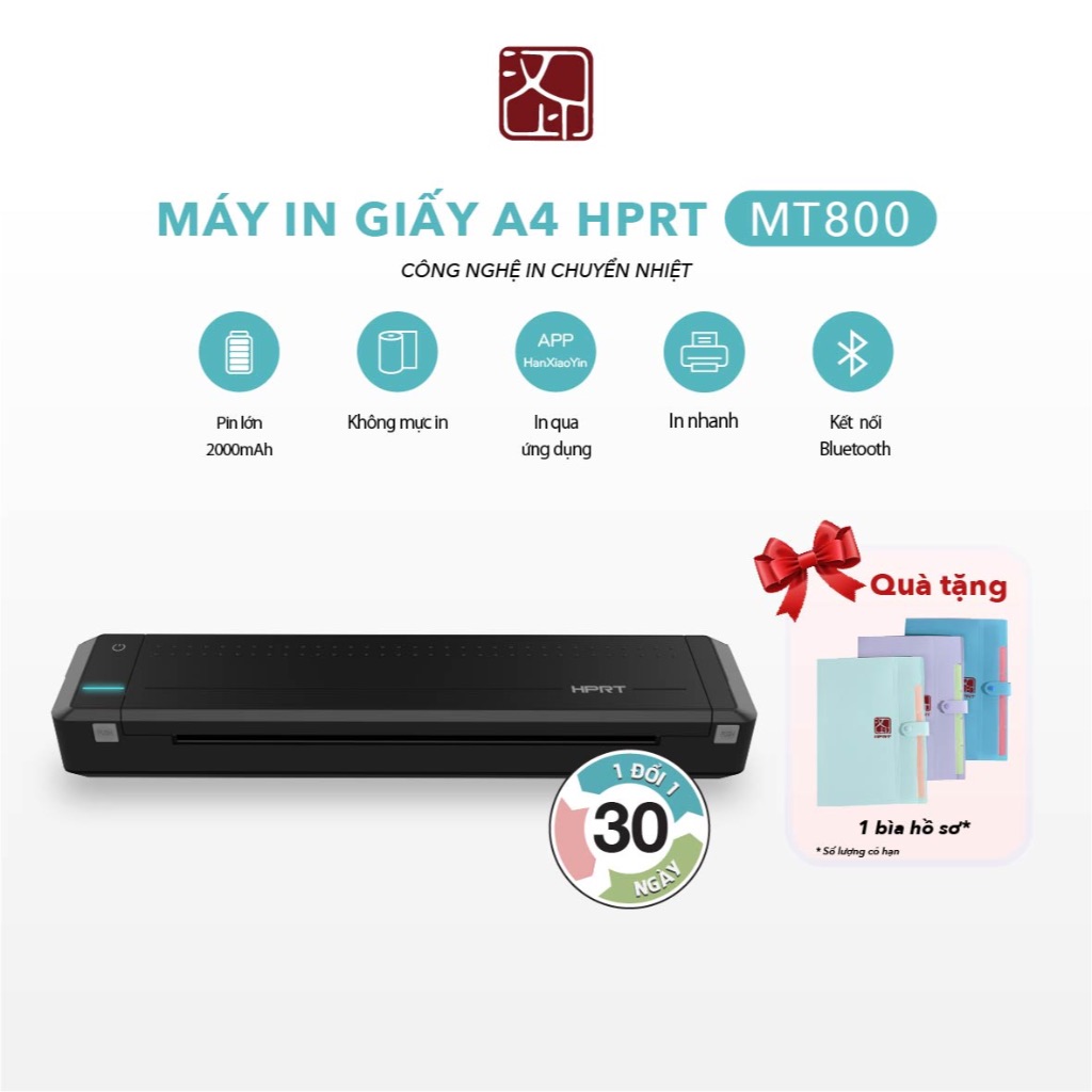 [Chính Hãng] Máy In Di Động A4 Printer HPRT MT800 - Ruy Băng Giấy Than - Gọn Nhẹ, Tiện Lợi, Dùng ...