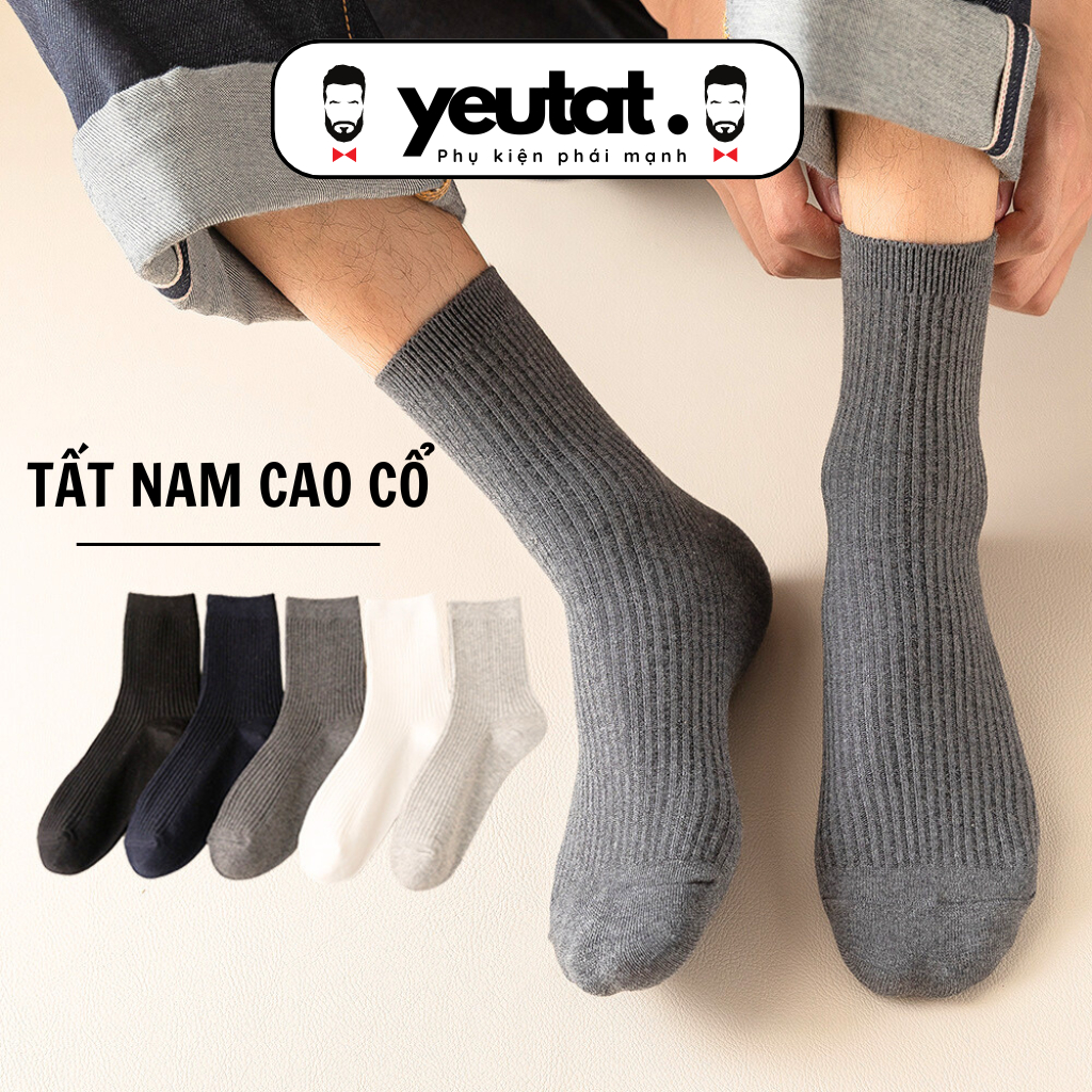 Tất Nam Cổ Cao Trơn Gân Tăm, Vớ Nam Công Sở Cao Cổ, Tất Người Lớn Khử ...