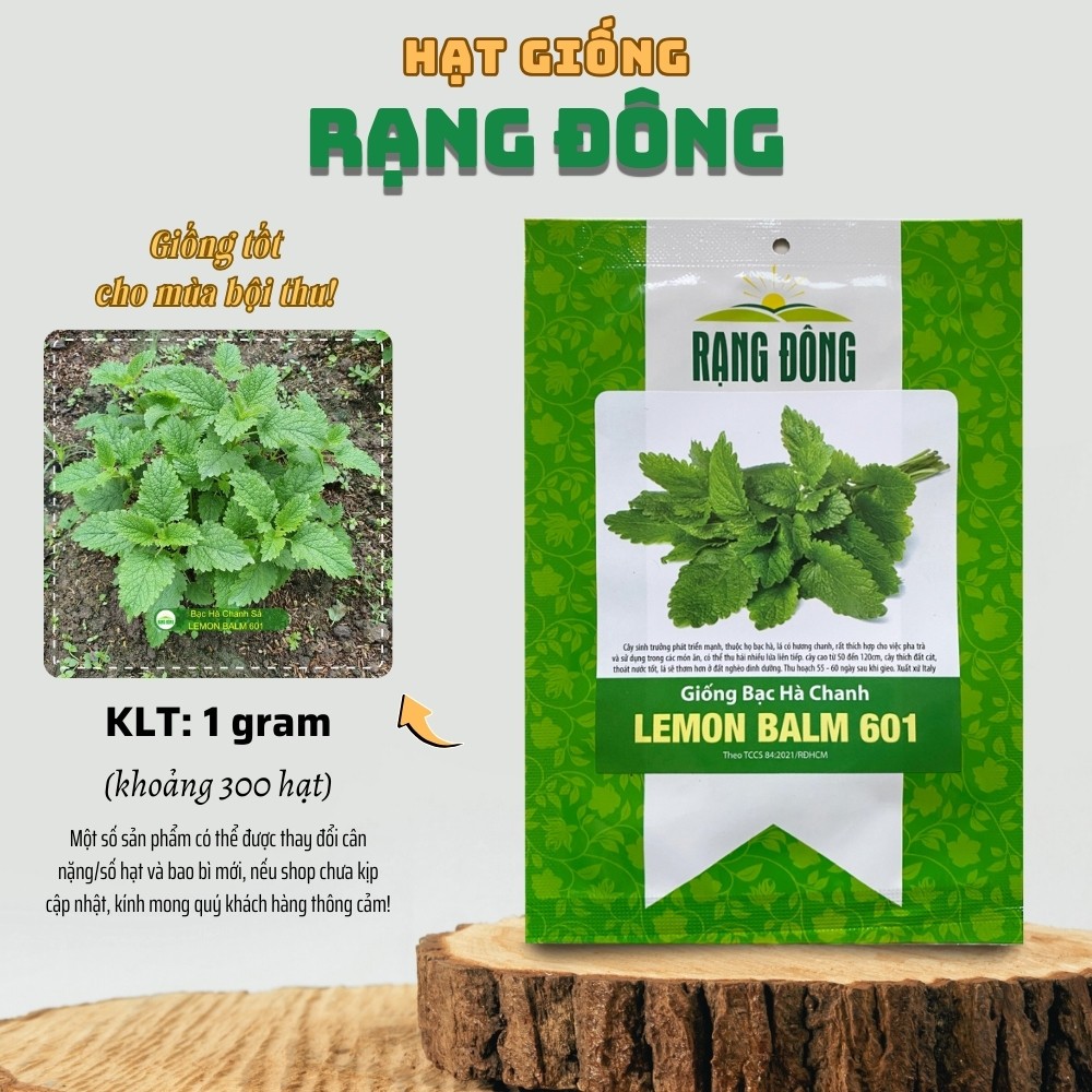 Hạt giống Bạc Hà Chanh Lemon Balm 601 (1g~300 hạt) rất thơm, nhiều công ...