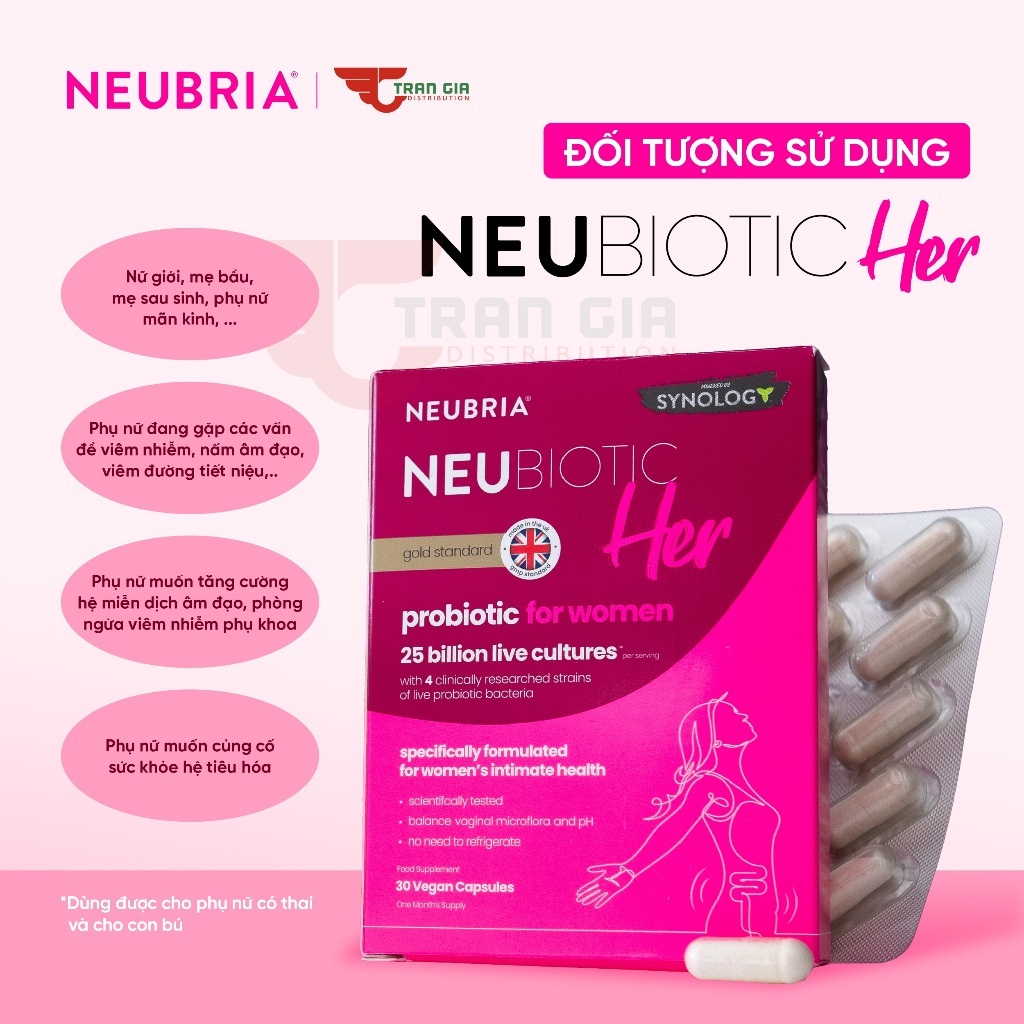 Men vi sinh phụ khoa Neubria Neubiotic Her 30 viên bổ sung lợi khuẩn ...