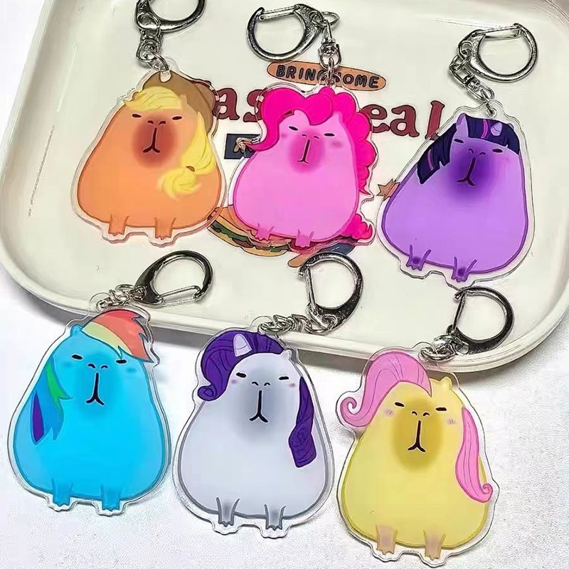 Móc Khóa Capybara Dễ Thương Hoạt Hình Chuột Lang Pony Mèo Pusheen Đáng ...