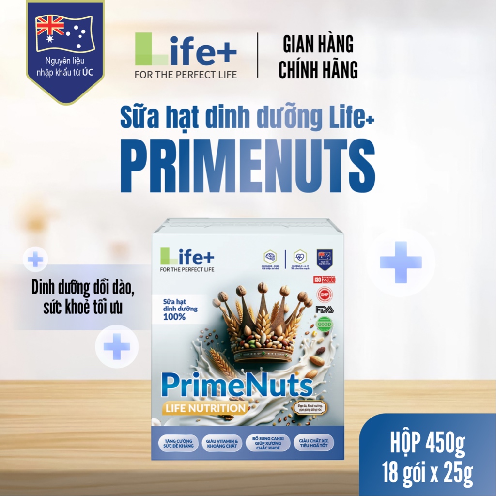 Sữa hạt dinh dưỡng 100%- Primenuts 450gr (18gói x 25g) | Shopee Việt Nam