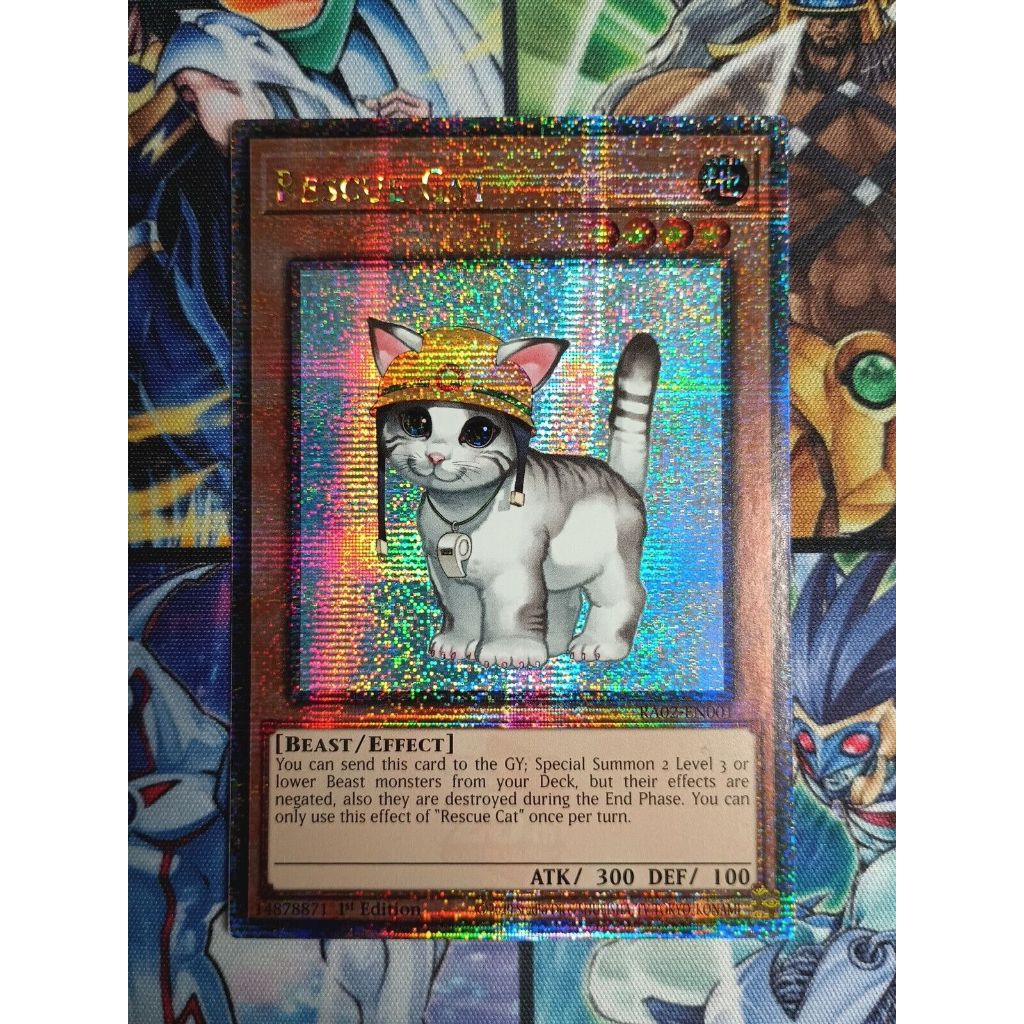 Lá bài thẻ bài Yugioh rescue cat – super Ultra Rare - Tặng bọc bài nhựa ...