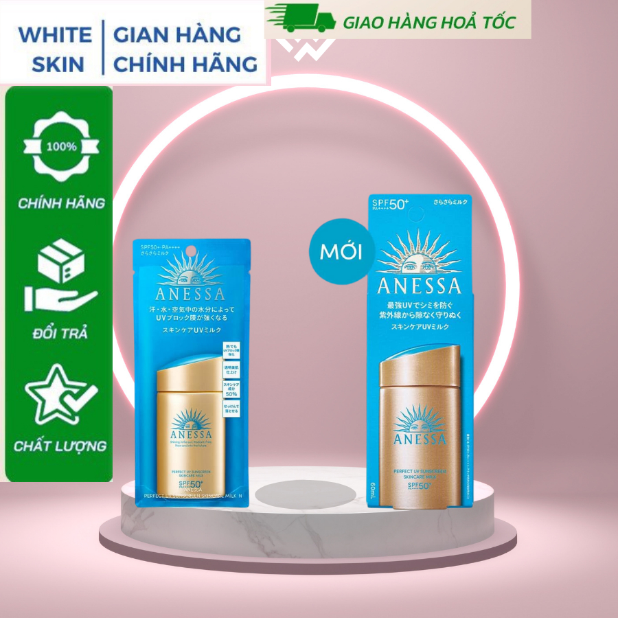 { Mẫu mới, Hàng nội địa Nhật } Kem chống nắng Anessa Perfect UV Sunscreen Skincare Milk SPF 50 ...