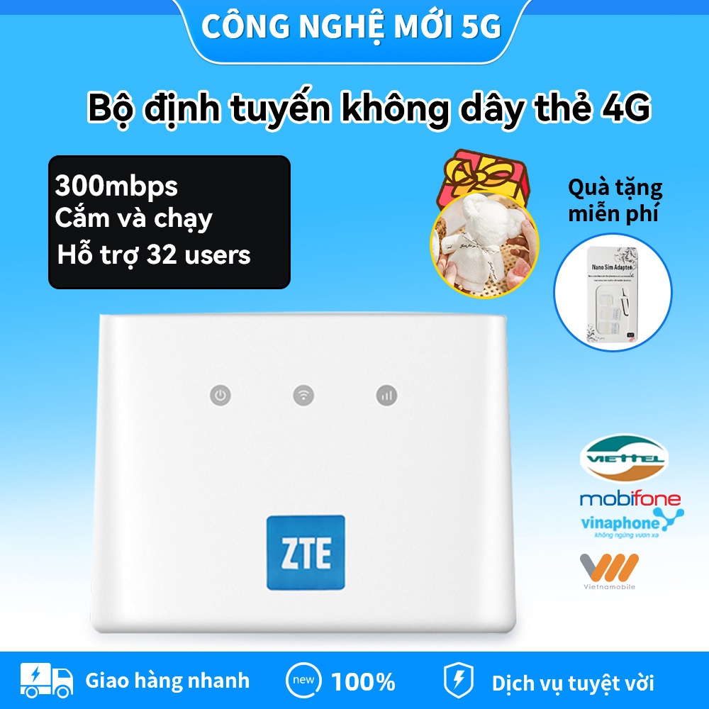 Bộ phát wifi 4G ZTE MF293N Tốc độ mạnh mẽ 300Mbps, chạy 32 thiết bị ...