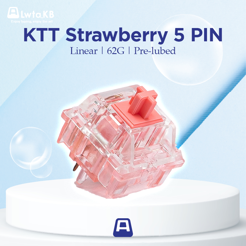 KTT Strawberry | Switch KTT Dâu Linear | 62G | 5 Pin dùng cho bàn phím cơ | Shopee Việt Nam