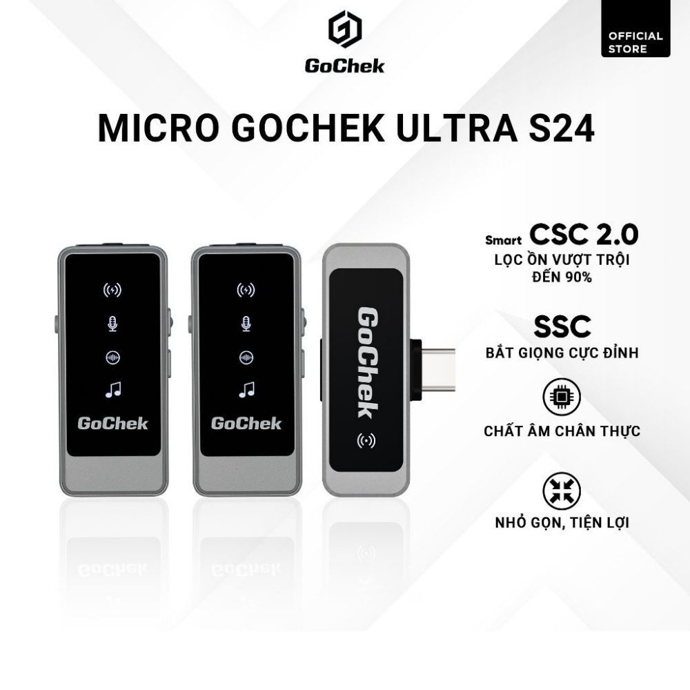 Mic thu âm không dây GoChek S24 ULTRA chính hãng Micro gocheck thu âm ...