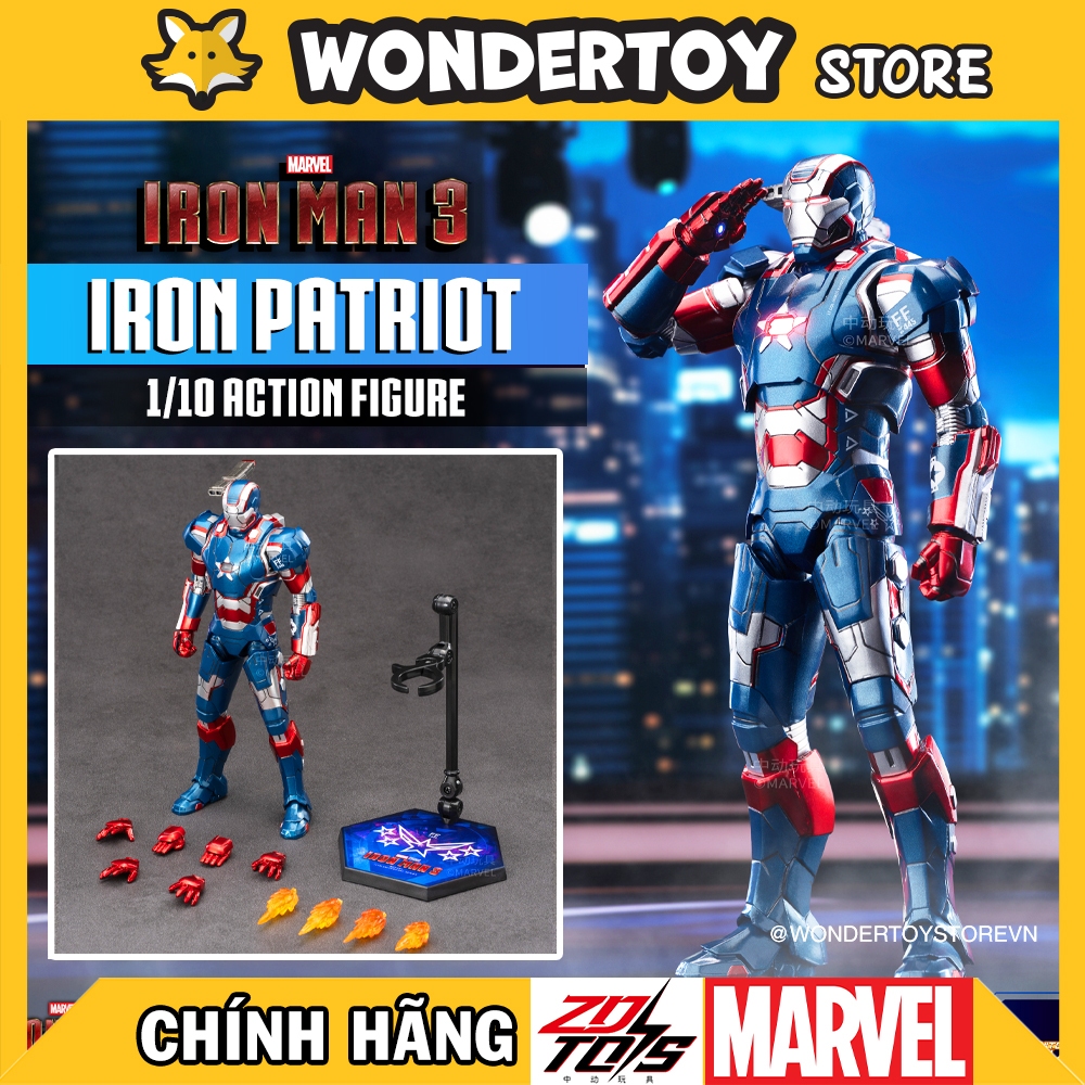 Mô Hình Chính Hãng ZD Toys Marvel Iron Patriot 1.0 from Iron Man 3 1/10 ...