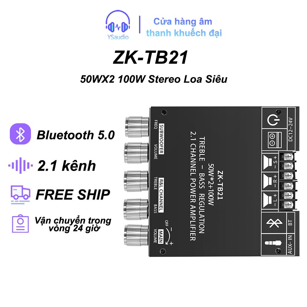 【Việt Nam gửi】ZK-TB21 ZK-MT21 Bluetooth 5.0 50WX2 100W 2.1 Kênh Âm Thanh Stereo Thấp Khuếch Đại ...