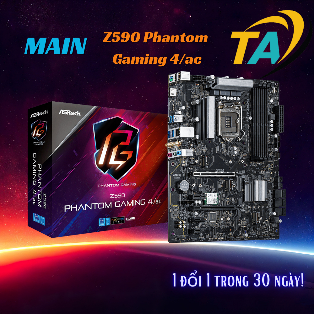 MAINBOARD ASROCK Z590 PHANTOM GAMING 4/AC (INTEL Z590, SOCKET 1200, ATX ...