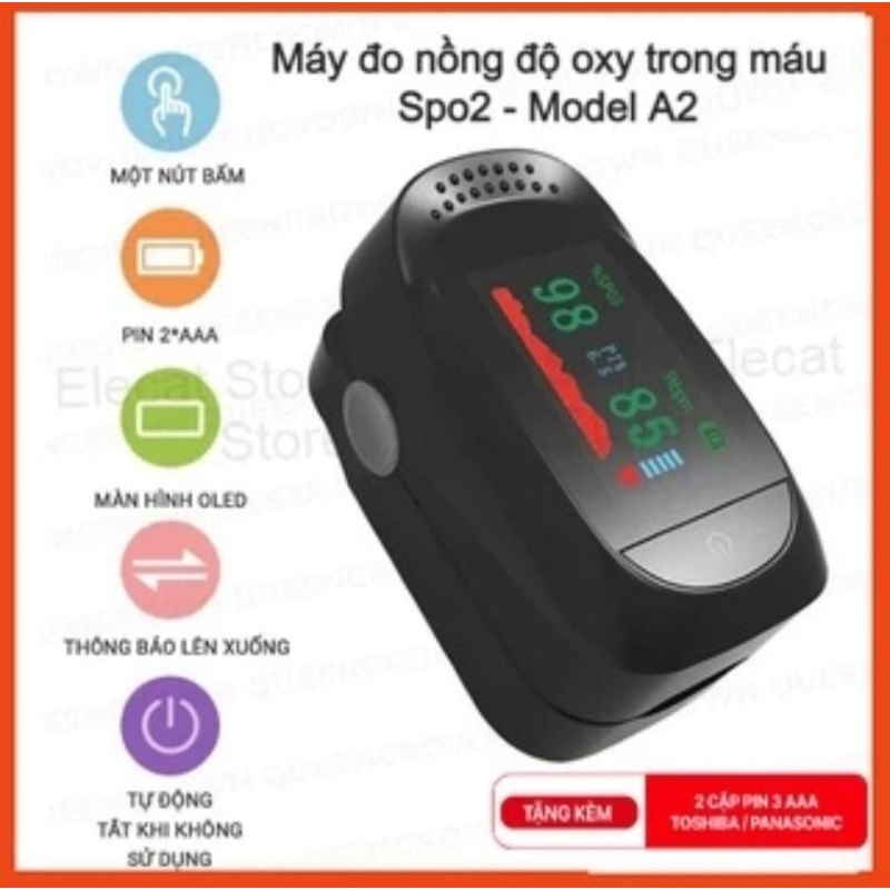 Máy đo oxy spo2 Fingertip Pulse Oximete A2 | Shopee Việt Nam