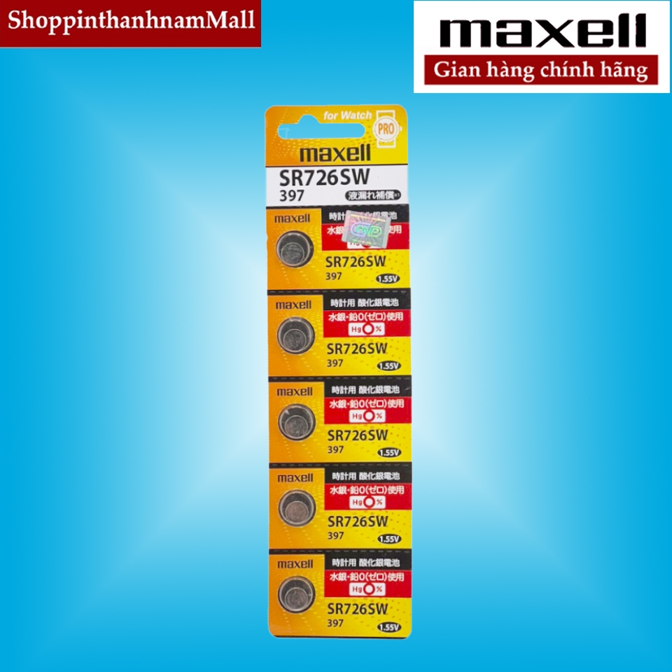 Vỉ 5 Viên Pin Maxell SR726 / SR726SW / 397 Made in Japan Chính Hãng ...