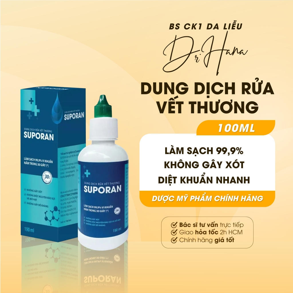 Dung dịch rửa vết thương SUPORAN - Làm sạch 99,9% viDung dịch rửa vết ...