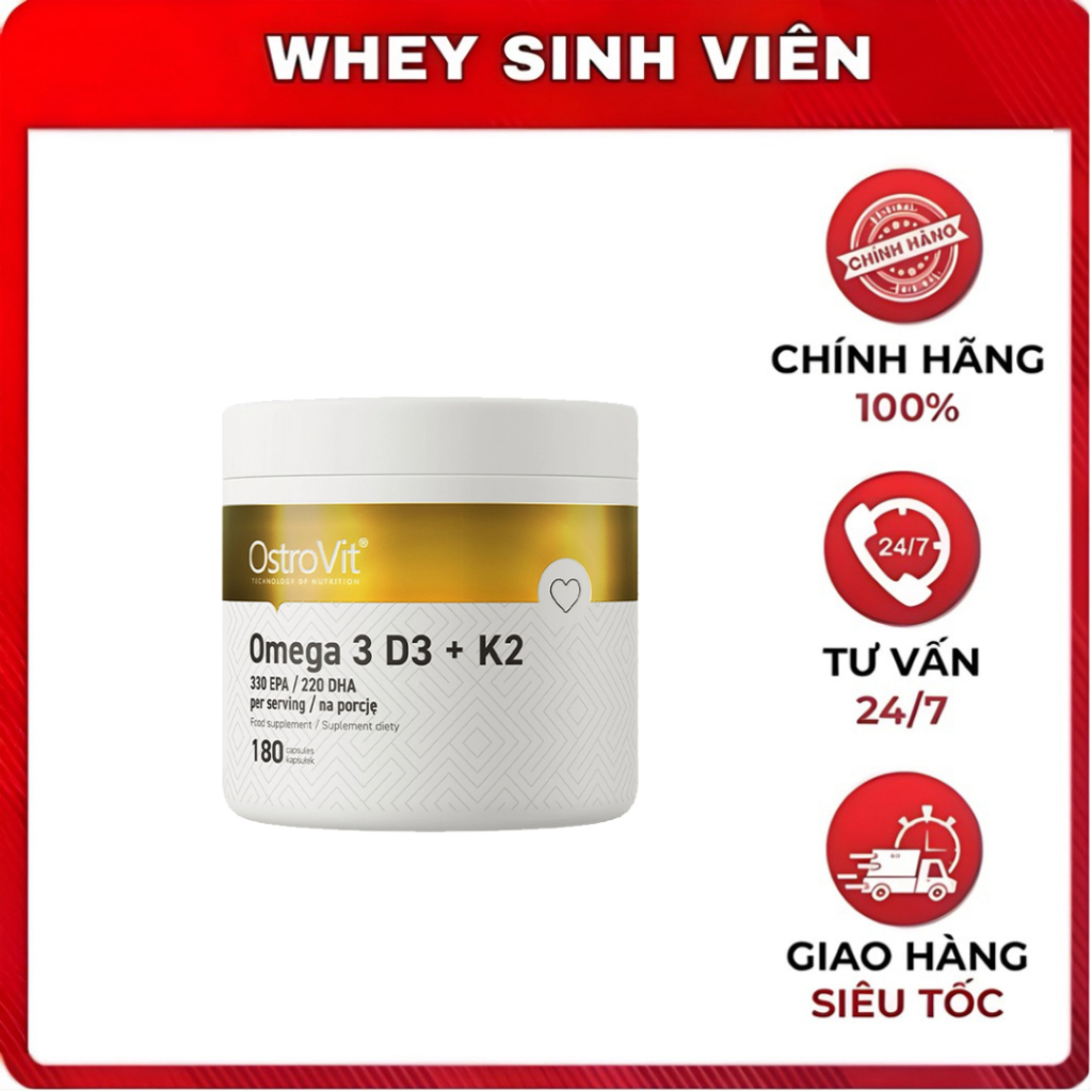 [Rẻ vô địch] Viên Dầu Cá Ostrovit Omega 3 D3 + K2 - Omega3 D3 K2 - Cho 1 Cơ Thể Khỏe Mạnh ...
