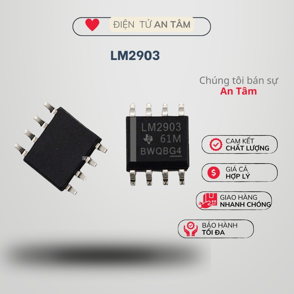 LM2903 LM2903DR SOP-8 chính hãng TI điện tử an tâm. | Shopee Việt Nam