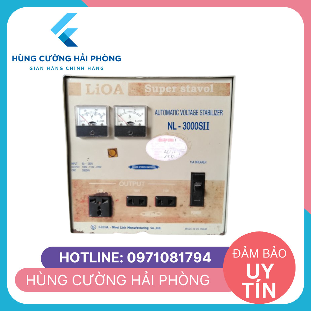 Ổn Áp Lioa : 3kva Điện Áp Vào: 40v÷250v Điện Áp Ra: 100v,110v,220v. Bảo Hành Một Tháng Hỗ Trợ Kĩ ...