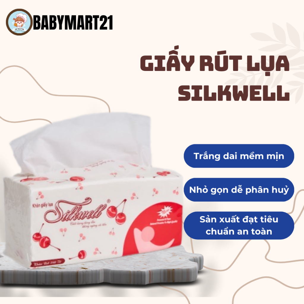 10 Bịch Giấy Rút Lụa Silkwell Cherry 280 Tờ, Giấy ăn khổ to Silkwell ...