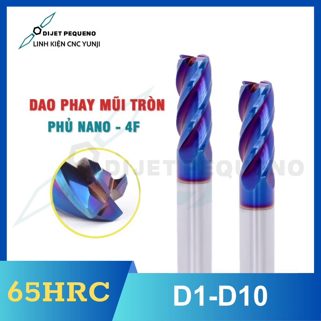 D1-D10 Dao Phay Mũi Tròn R 4 Me Cắt Độ cứng 65HRC | Shopee Việt Nam
