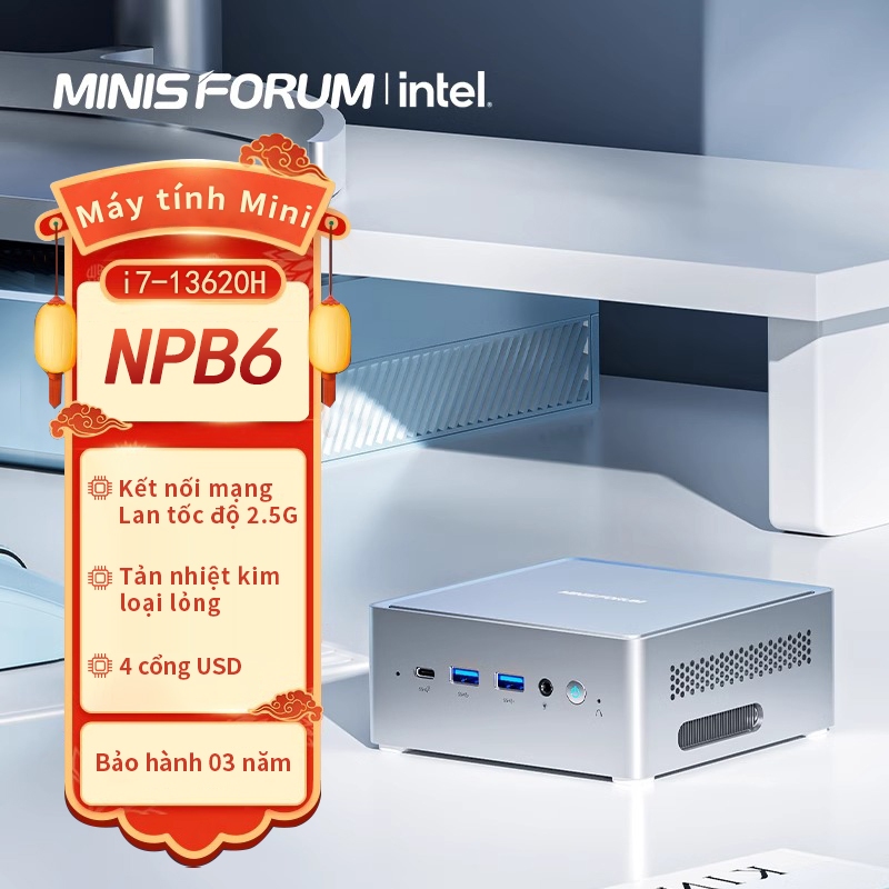 NPB6 Máy tính hiệu suất cao MINI PC Game Máy trạm NPB6 Intel i7-13620 DDR5 Portable desktop mini ...