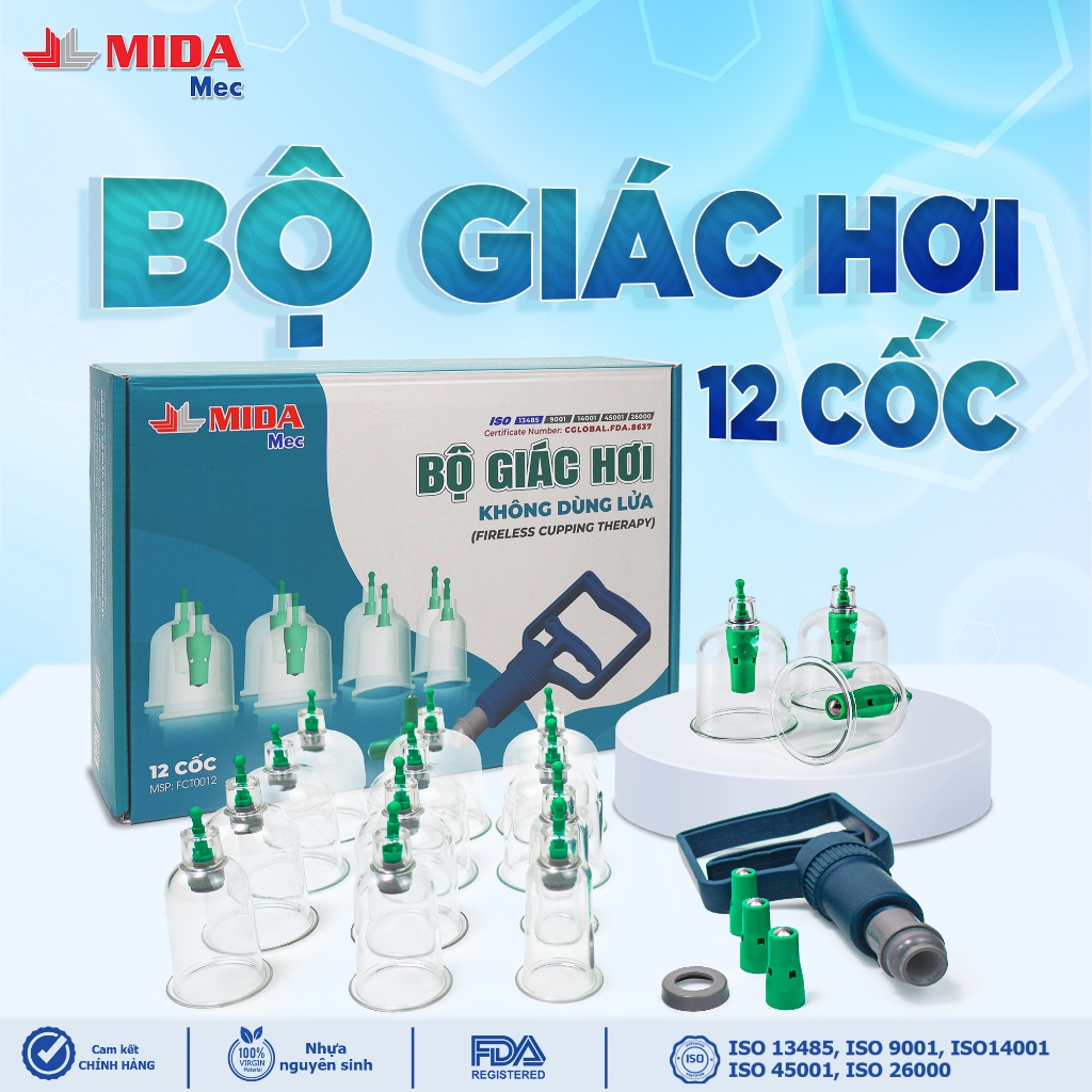 Bộ giác hơi không dùng lửa 12 Cup MIDAMEC | Shopee Việt Nam