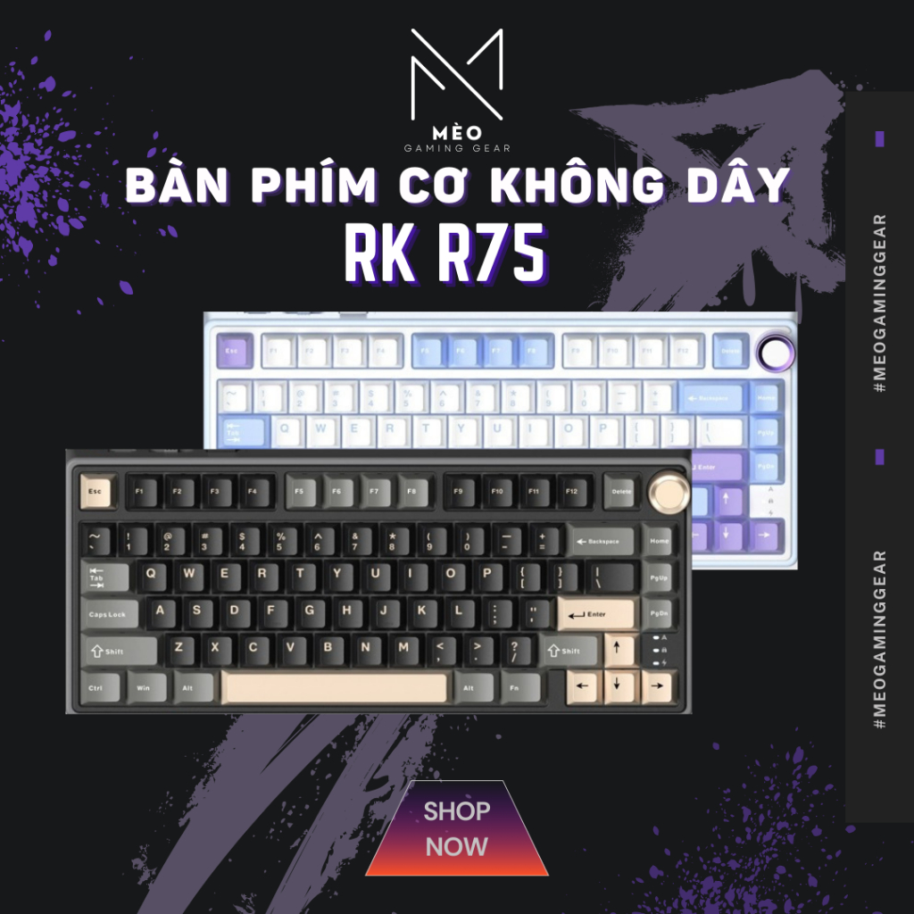 Bàn phím cơ không dây Hotswap RK ROYAL KLUDGE R75 - Keycap PBT - LED ...