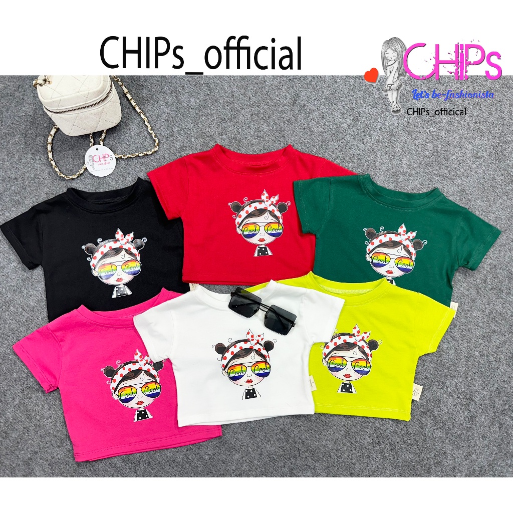 Áo Thun Cộc Tay Croptop In Hình Chipi Cực Xinh Cho Bé Gái | Shopee Việt Nam