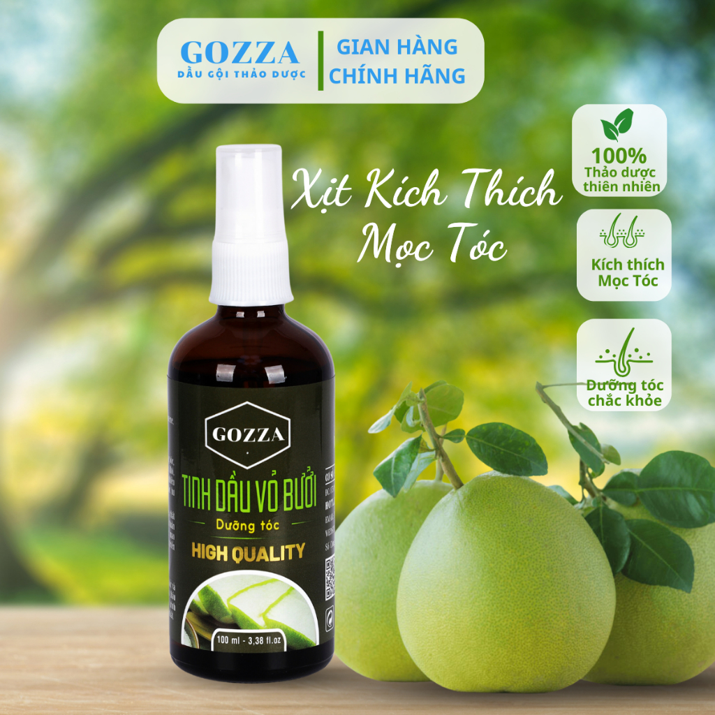 Xịt mọc tóc tinh dầu bưởi Gozza 100ml, giúp tóc mọc nhanh dài. | Shopee ...