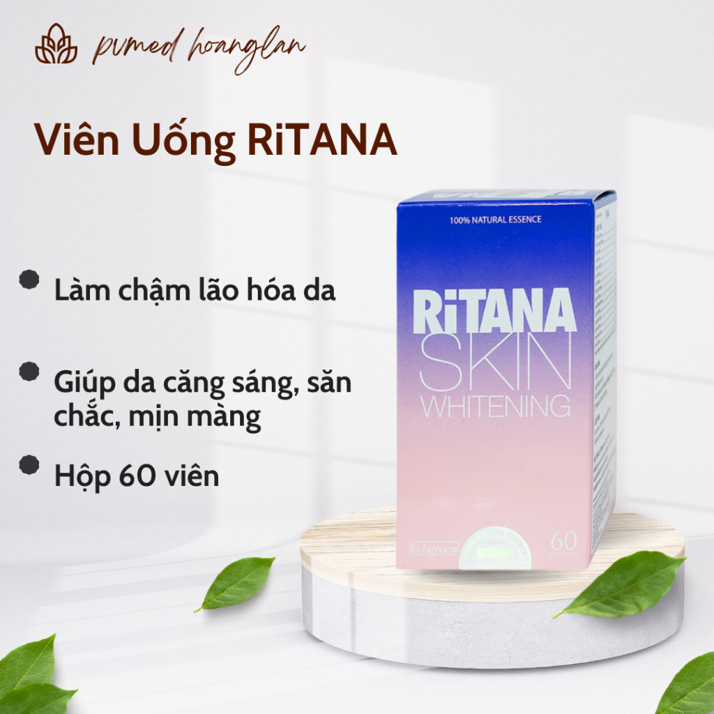 Viên uống trắng da RiTANA (Hộp 60 viên) [Viên uống chống nắng, Rinata ...