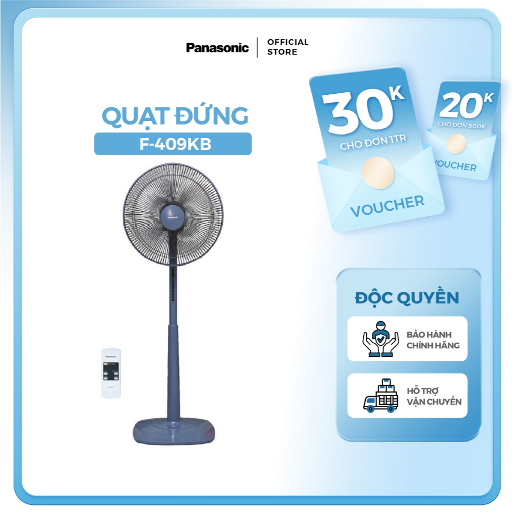 Quạt đứng Panasonic F-409KB/ F-409KBE remote màu xanh/ be | Shopee Việt Nam