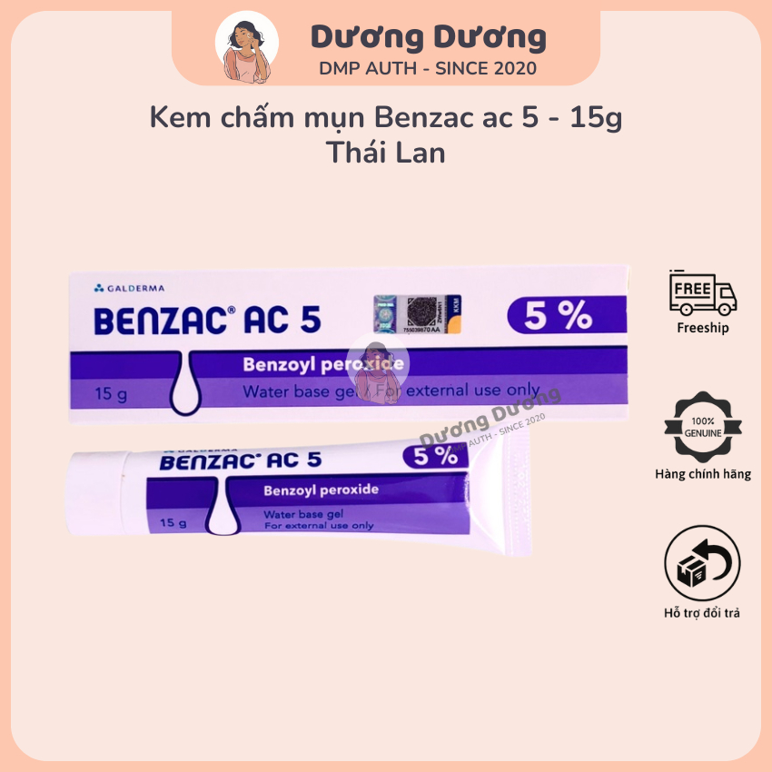 Gel chấm giảm mụn Benzac 5% Benzoyl Peroxide 15g | Shopee Việt Nam