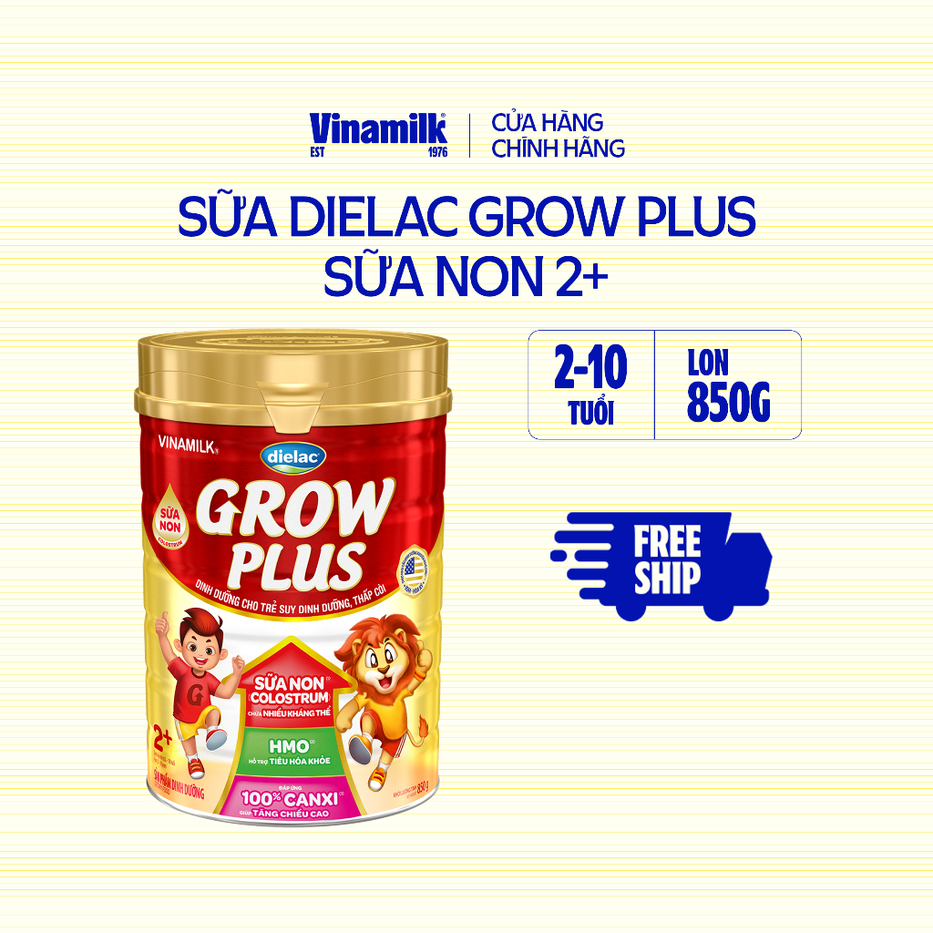 Sữa Non Vinamilk Dielac Grow Plus 2+ HT 850g (Sữa bột cho Trẻ Từ 2 - 10 Tuổi) | Shopee Việt Nam