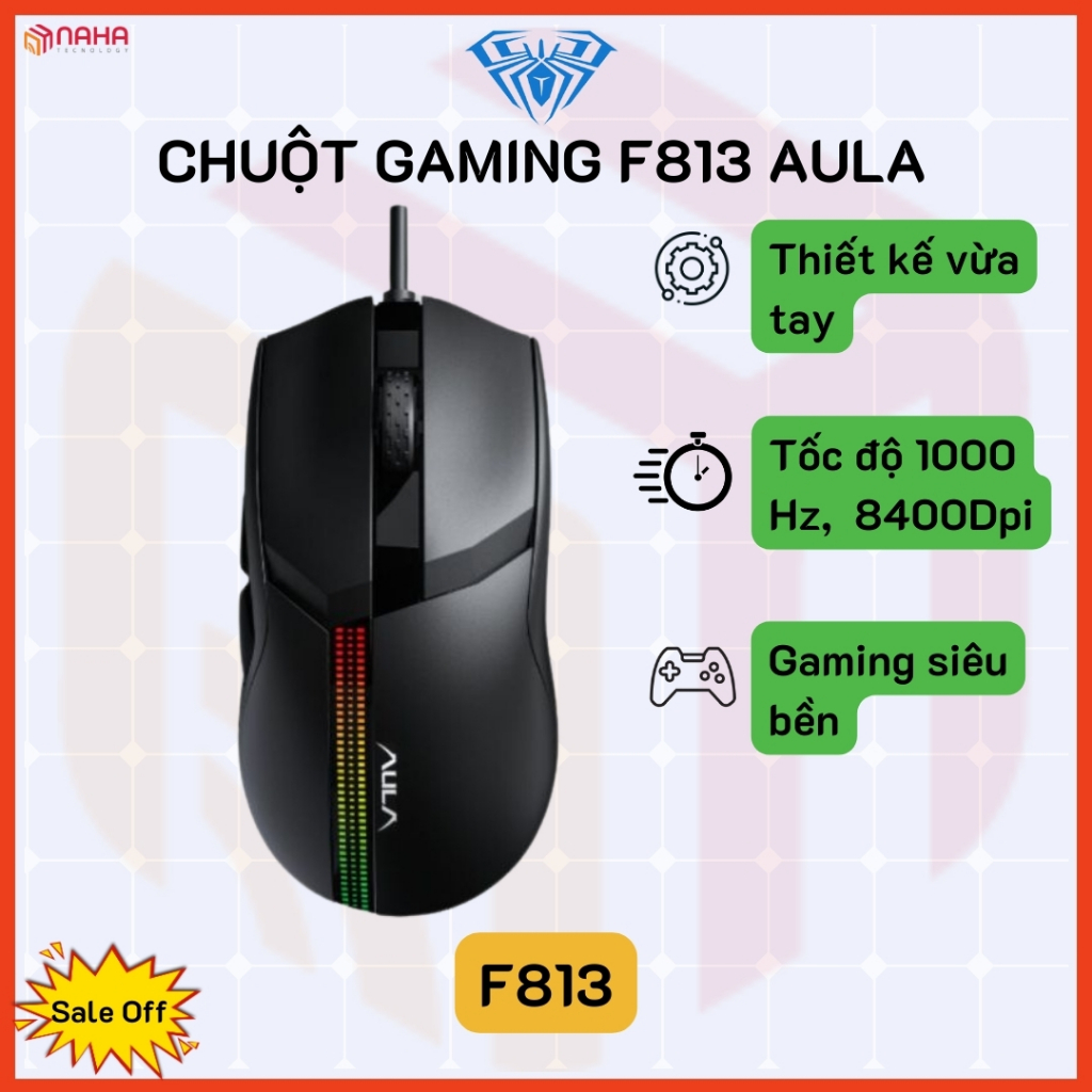 Chuột Chơi Game AULA F813 Pro Kết nối dây USB, Độ nhạy lên tới 12400DPI - Hàng Chính Hãng ...