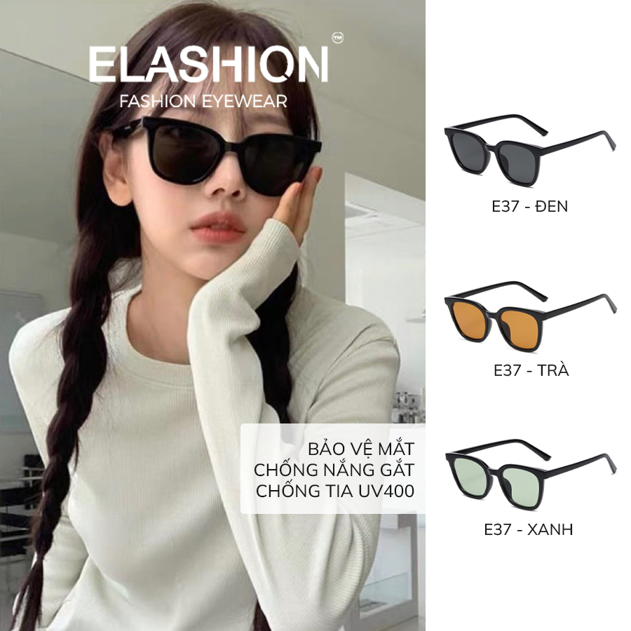 Kính mát Nam Nữ ELASHION, Kính mắt dáng cổ điển, chống tia UV bảo vệ mắt, chất liệu bền bỉ - E37 ...