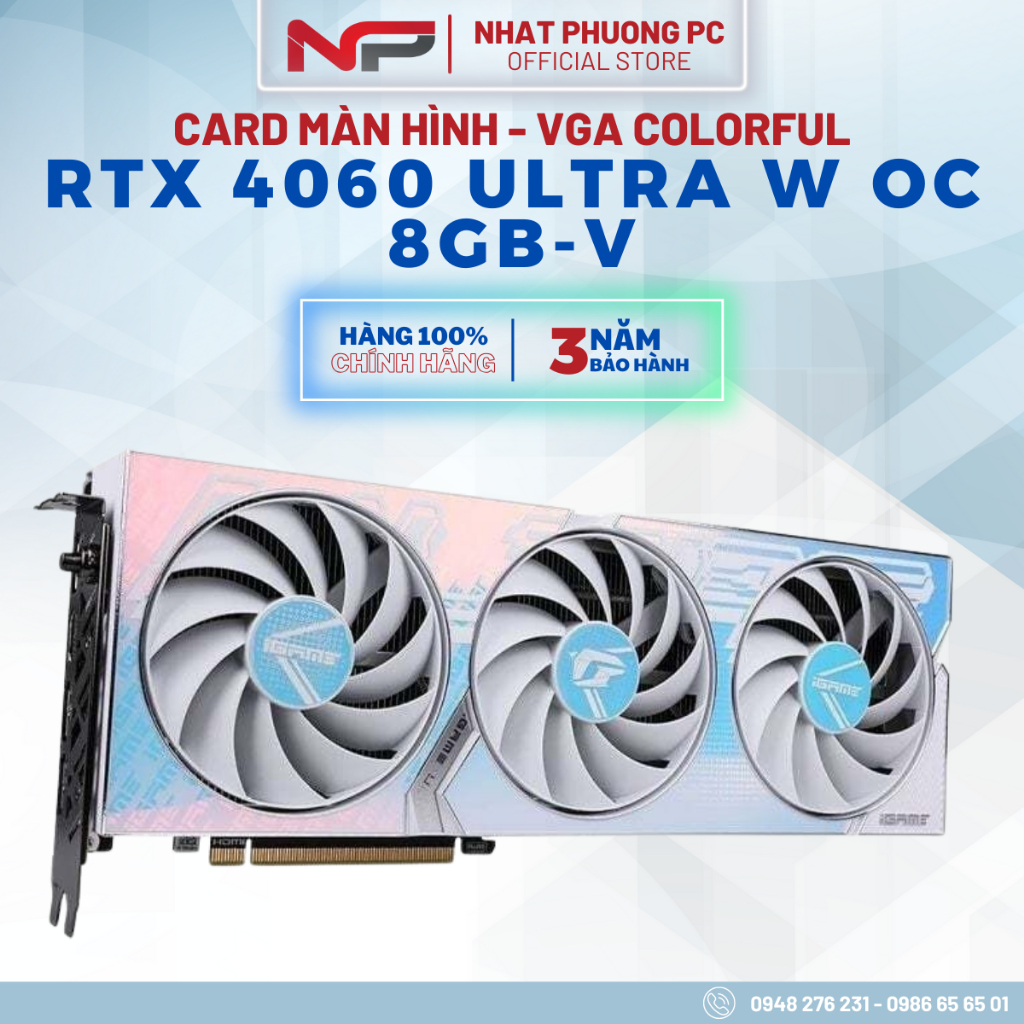 Card màn hình VGA COLORFUL iGame GeForce RTX 4060 Ultra W OC 8GB-V ...