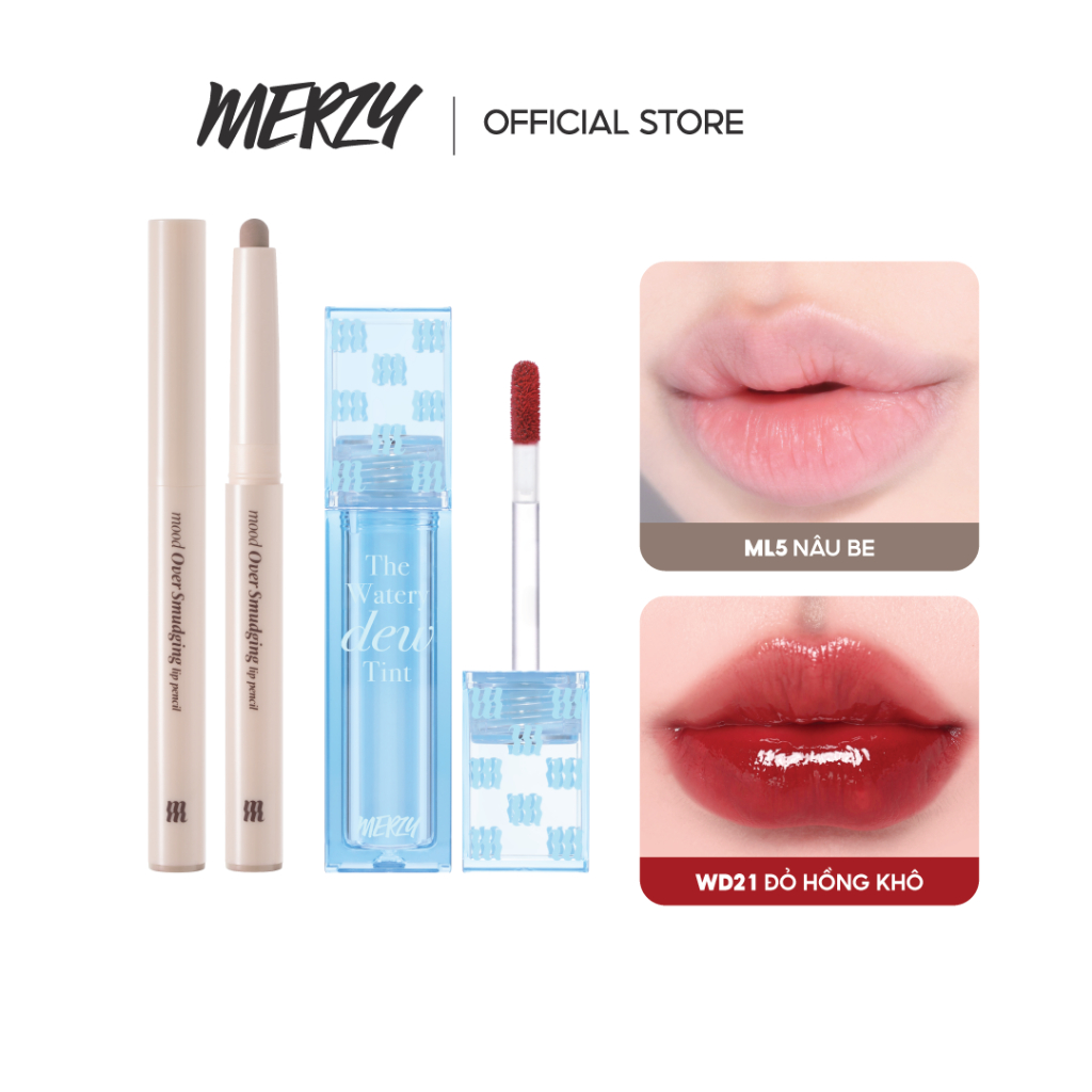 Combo Son Merzy The Watery Dew Tint Ver 4 + Chì Kẻ Viền Môi Merzy Mood ...