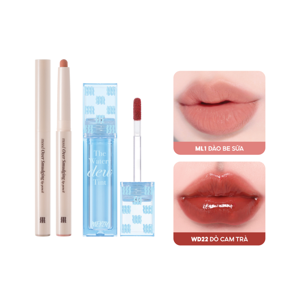 Combo Son Merzy The Watery Dew Tint Ver 4 + Chì Kẻ Viền Môi Merzy Mood ...