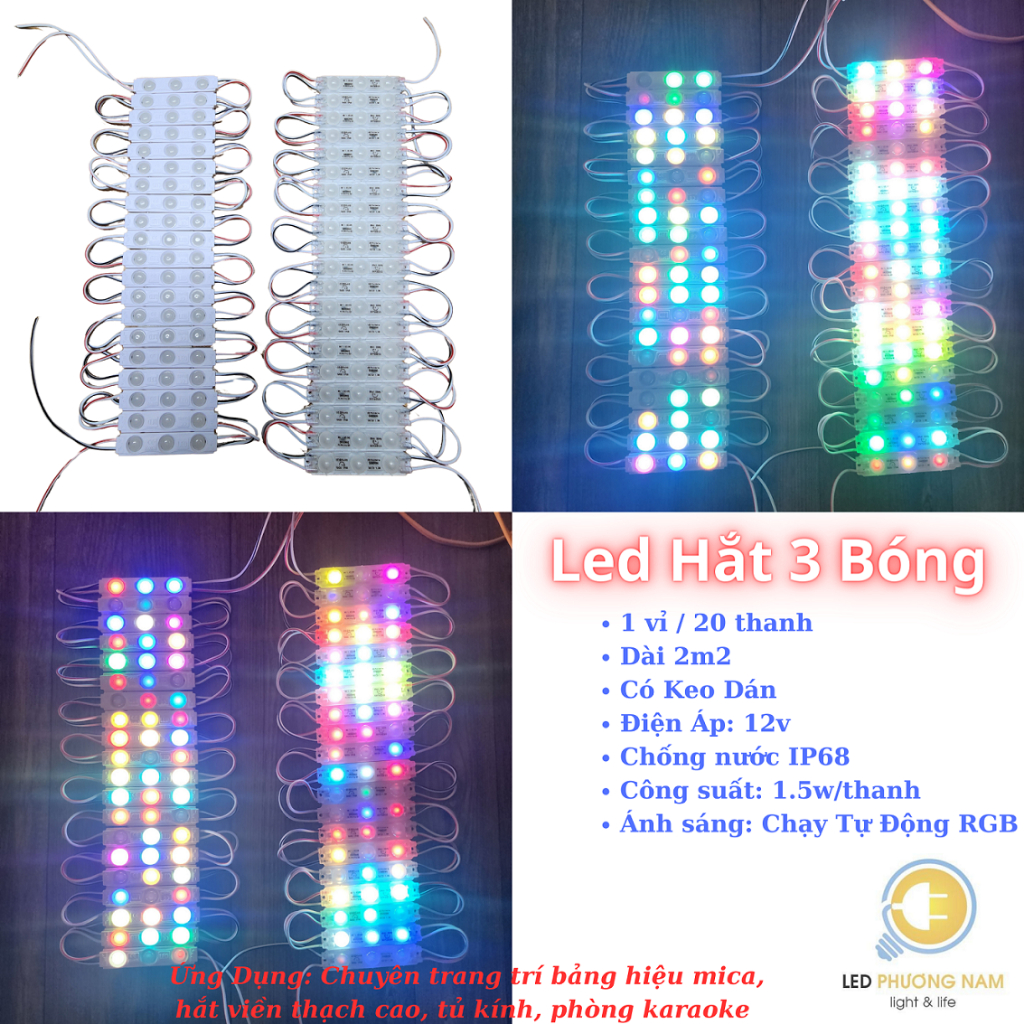 Led Hắt Bảng Hiệu 3 Bóng 6313(1.5w) / 6113(1.2w) Chống Nước, Chạy Đuổi ...