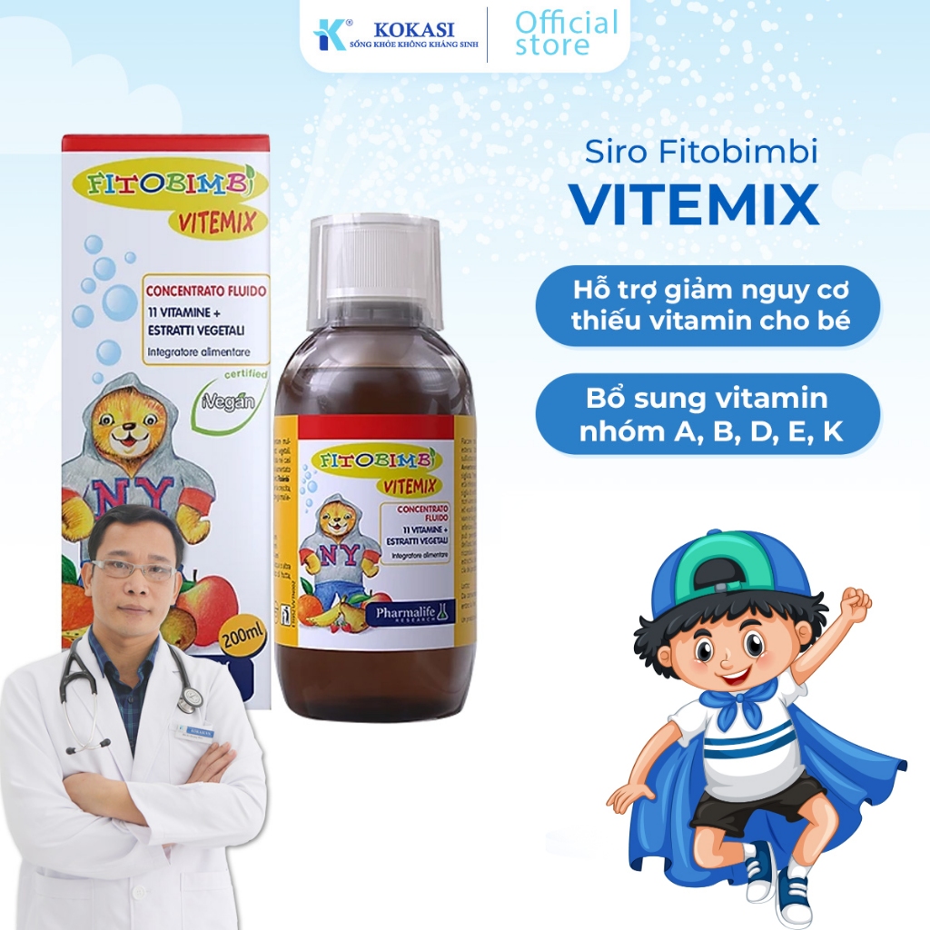 Siro FITOBIMBI VITEMIX Bổ Sung Nguồn Vitamin Từ Thực Vật Cho Bé Chai ...