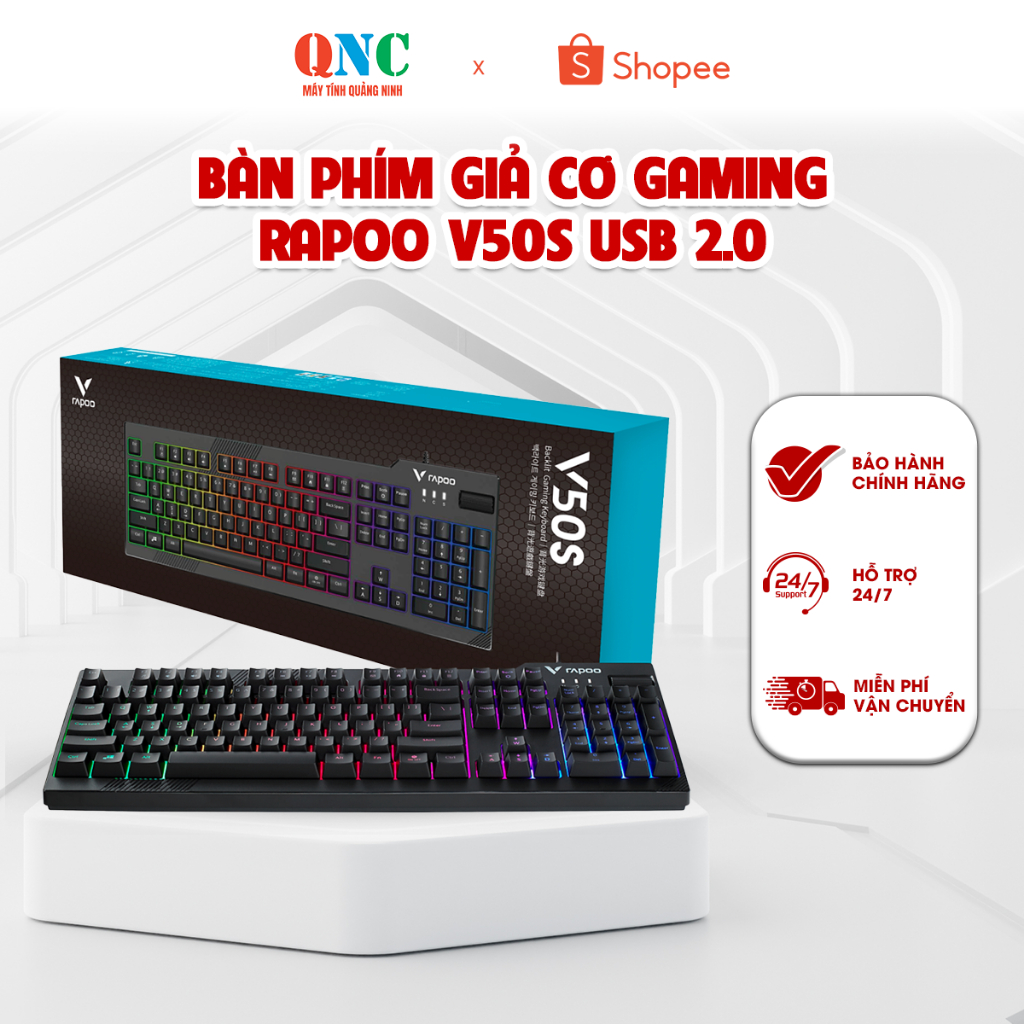 Bàn phím Gaming Rapoo V50S (giả cơ) - Hàng chính hãng - Bảo hành 12 tháng | Shopee Việt Nam