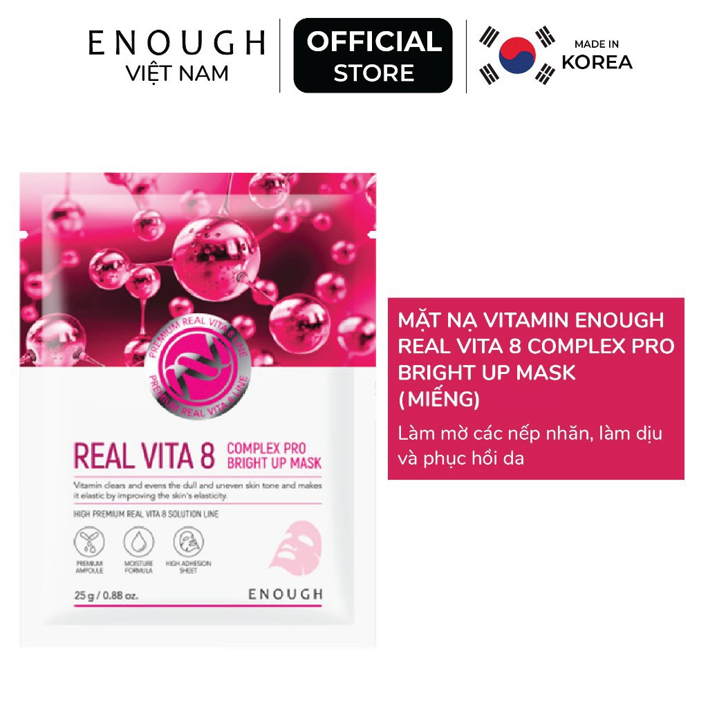 Mặt nạ Vitamin cao cấp Enough Real Vita 8 Complex Pro Bright Up Mask ...